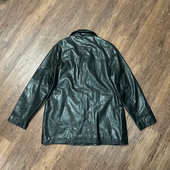 GAP | Jackets & Coats | Vintage Gap Mens Leather Jacket Black Button ...